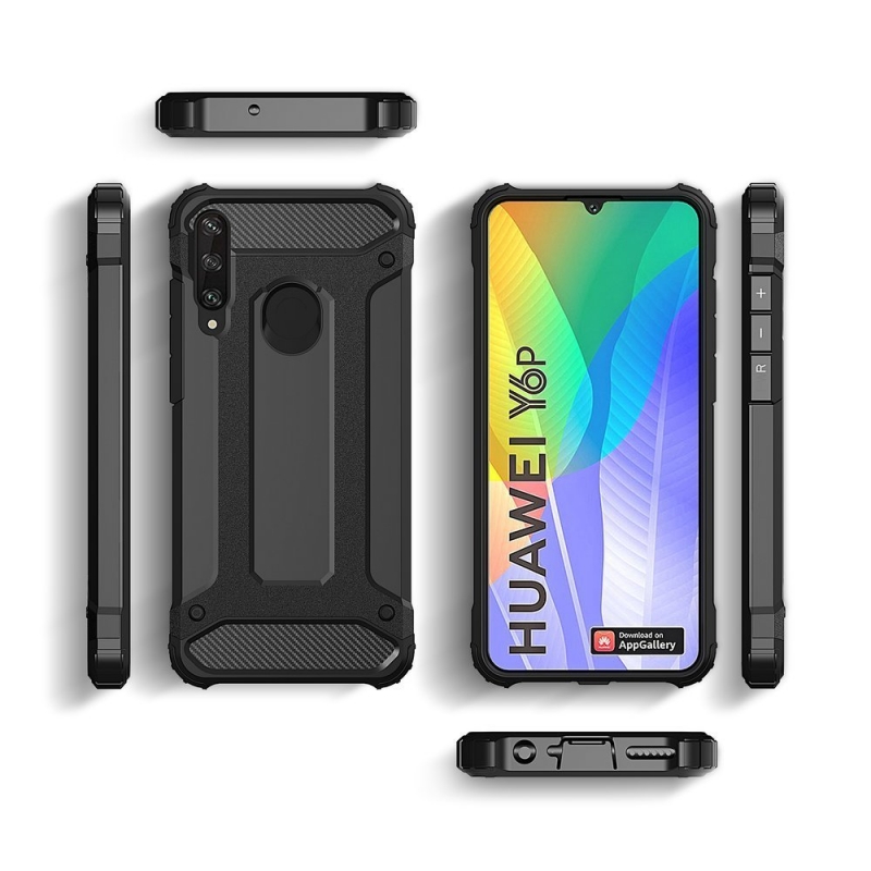 OEM Hybrid Armor Case Tough Rugged Huawei Y6p - Black - Techpassion